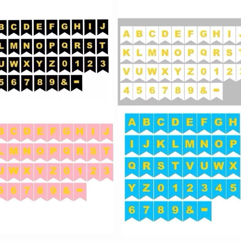 BANNER CUSTOM ABJAD A-Z Biru Pink Tali Harga 1 Huruf Free Tali - Shop ...