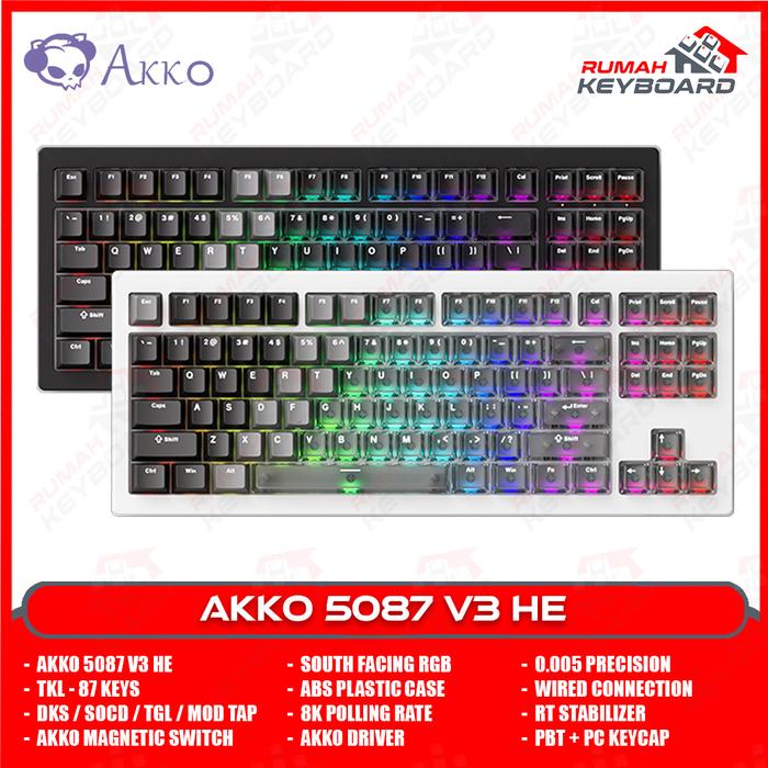 Promo AKKO - 5087 V3 HE - TKL - Wired - SOCD - DKS - Magnetic Switch ...
