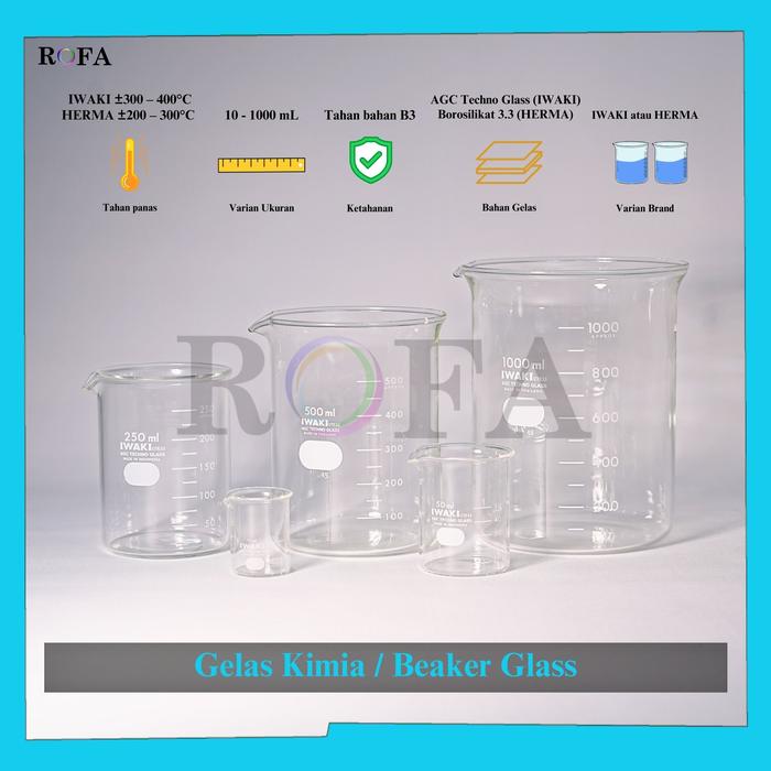 Jual Gelas Kimia / Beaker Glass / Gelas Piala / Gelas Beaker / Gelas ...