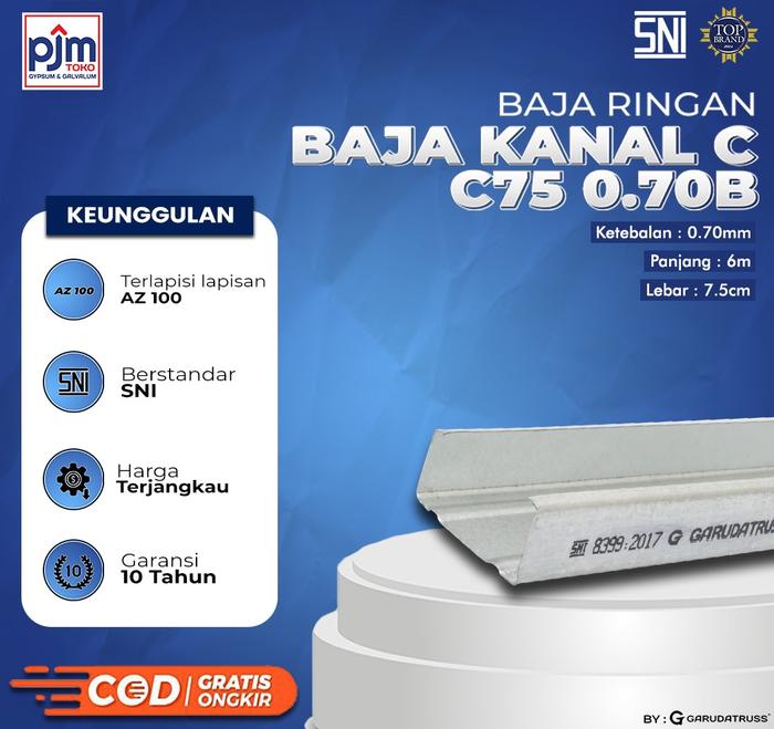 Jual Baja Ringan Kanal Garudatruss C75 0.70mm Lebar 75mm Ketebalan 0 ...
