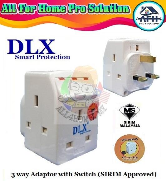 DLX 131UK 3 way Adaptor Adapter with Switch (SIRIM Approved) - TikTok ...