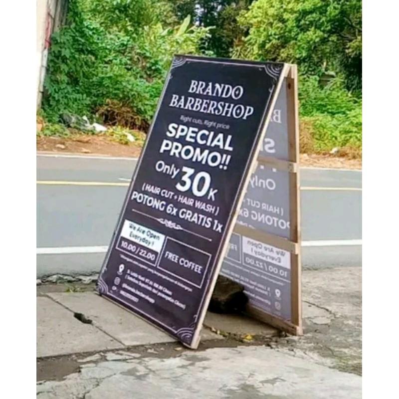RANGKA BANNER KAYU | STAND BANNER KAYU | STAND BANNER LIPAT - Shop ...