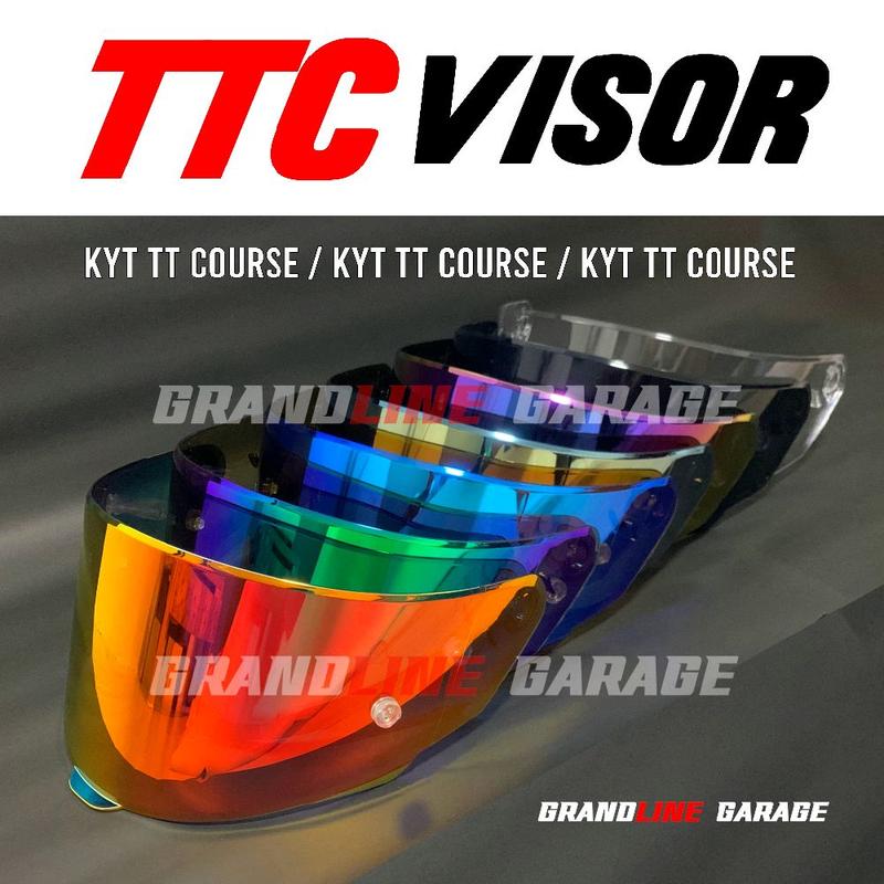 Visor Lens KYT TTC TT Course TT C Clear Smoke Dark Rainbow Silver ...