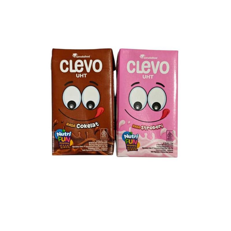 Clevo Susu UHT Nutri Fun Kemasan 115ml Cokelat Stroberi - Shop | Tokopedia