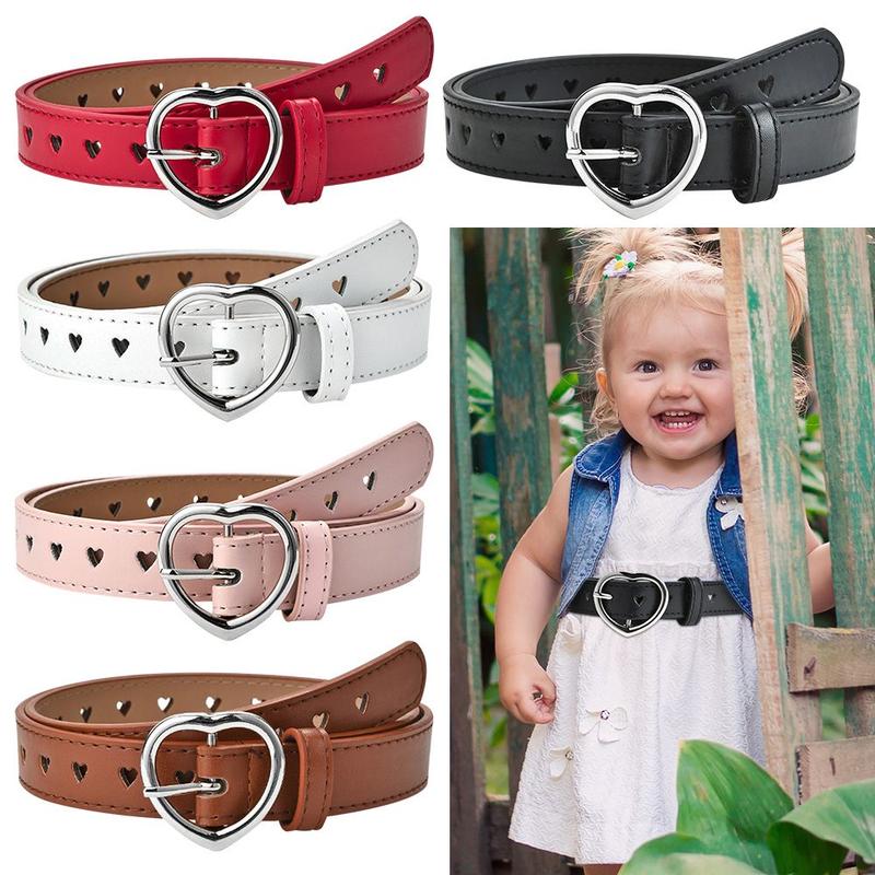 Love Heart Eyelet Decoration Cute Children Waist Belt Waistband ...