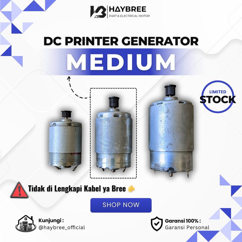 Dinamo DC Motor Printer 12V-36V Medium Serbaguna untuk DIY generator ...
