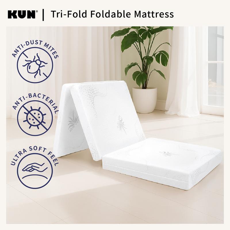 kun Tilam Lipat Rasa Lateks 3" Kun dengan Kain Anti-Statik Aloe ...