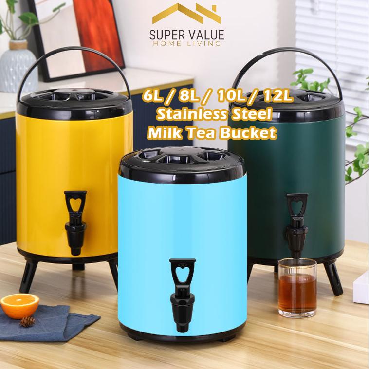 6L-12L Stainless Steel Tea Insulated Bucket Hot Cold Beverag - TikTok ...