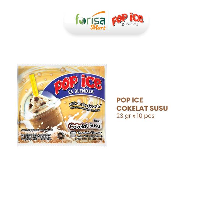 Promo Pop Ice Milk Shake Powder Rasa Cokelat Susu Renceng | 25gr x 10 ...