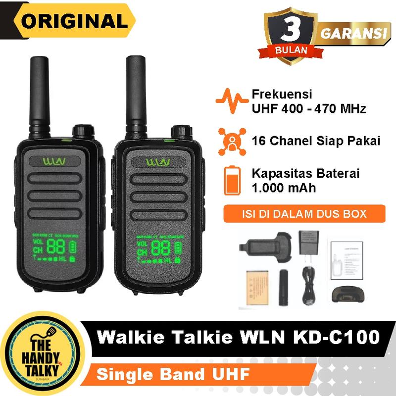Walkie Talkie WLN KD-C100 KD C100 UHF 400 16 Channel Origina - Shop ...