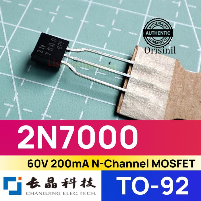 Jual 2N7000 60V 200mA N-Channel MOSFET 2N 7000 TO-92 CJ ORIGINAL - Kota ...