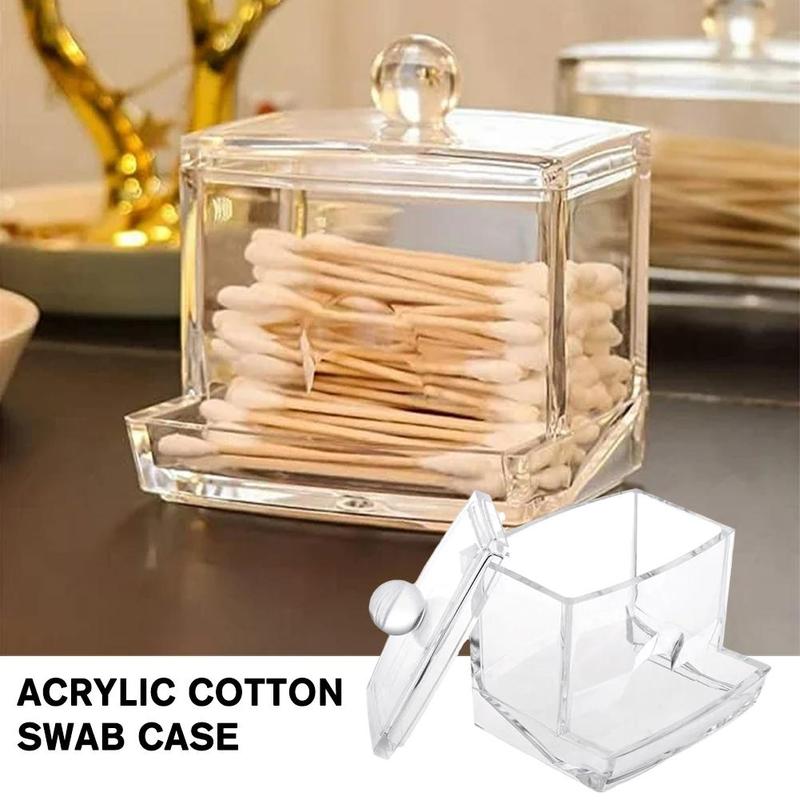 Clear Acrylic Cotton Swab Box, Cotton Swab Storage Box, Tabl - TikTok ...