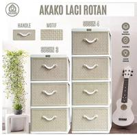 Jual AKAKO - Lemari Laci Plastik motif Rotan susun 3 4 5 NEW PROMO ...