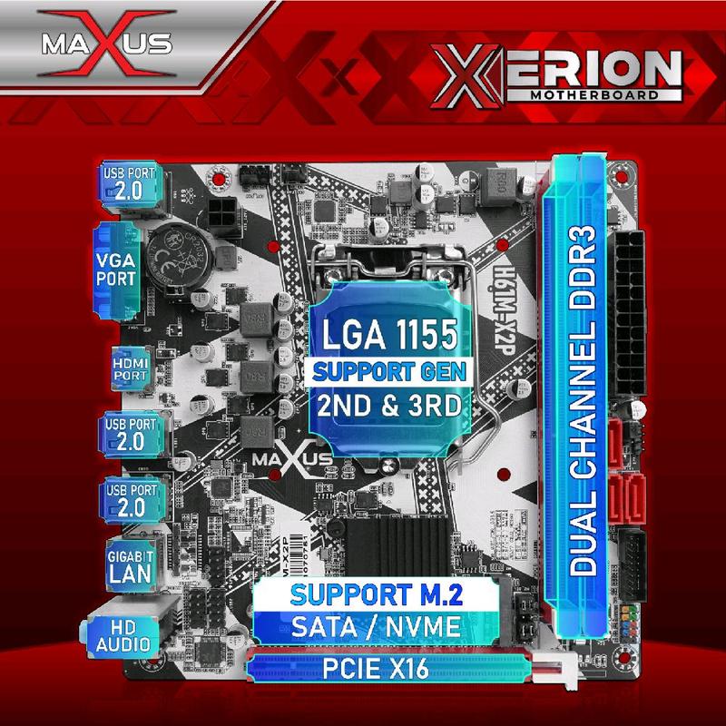 Motherboard MAXUS H61 LGA 1155 DDR3 H61 Mainboard Support Nvme - Shop ...