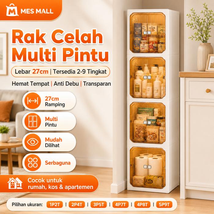 Promo Rak Celah Serbaguna Multi Pintu Lemari Penyimpanan Sempit 4 ...