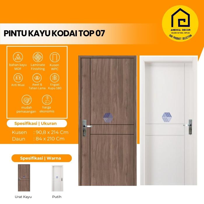 Jual Pintu Kayu KODAI TOP Type TP-07 ukuran 90 x 215 cm set kusen WPC ...