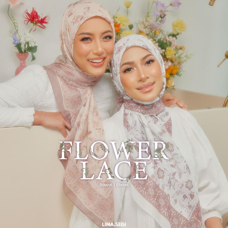 Flower Lace by Lima Segi [Bawal & Shawl] Cotton Square Hijab - TikTok ...