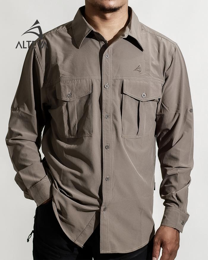 Promo Kemeja Gunung Outdoor Pria Wanita Lengan Panjang Quickdry Stretch ...