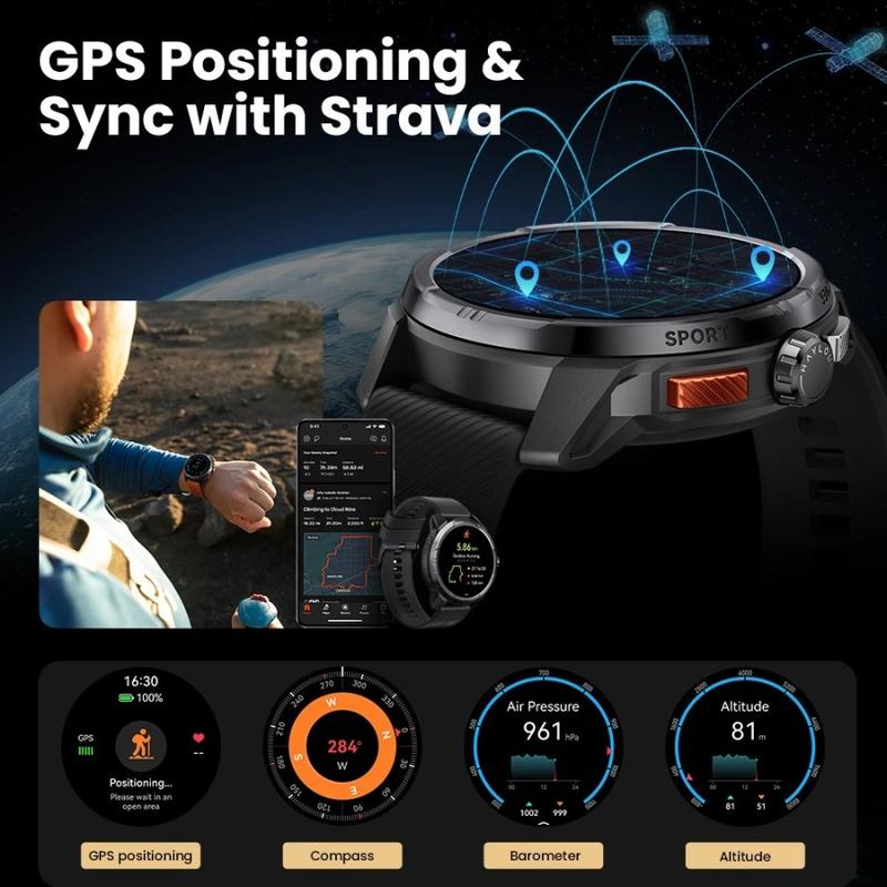 Haylou SOLAR ULTRA Smartwatch 1.6" AMOLED HD Display GPS Compass BT ...