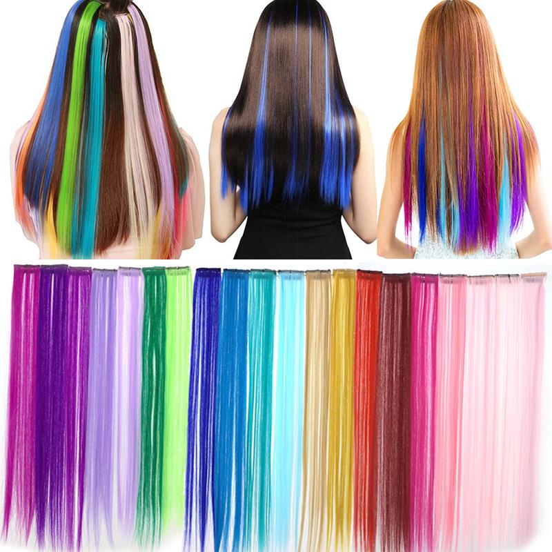 26 Colors 20" Hair Extensions Ombre Colored Rainbow Color Clip - TikTok ...