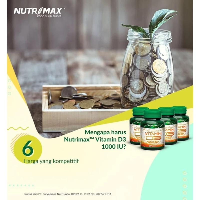 NUTRIMAX VITAMIN D3 1000 IU ORIGINAL 100% - Shop | Tokopedia