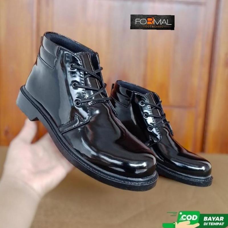 Sepatu Pdh Pria Kerja Kantoran Dishar Hitam Kilap Standar Dinas - Shop ...