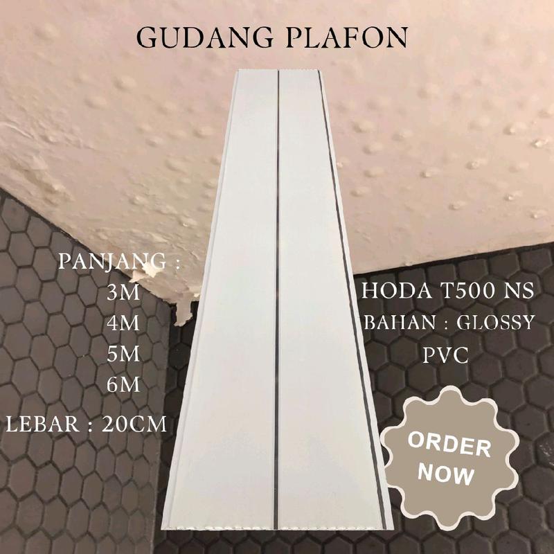 Plafon PVC Bahan Glossy Putih Polos Nat Silver T500 NS - Shop | Tokopedia