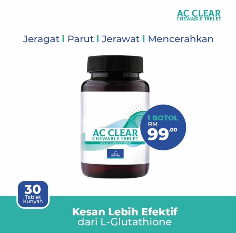 AC Clear - 30 Tablet Kunyah Anti Jerawat - TikTok Shop Malaysia