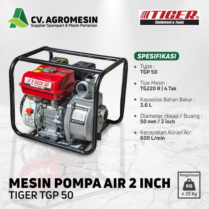 Jual Mesin Pompa Air 2 inch Tiger TGP 50 Komplit Engine Waterpump ALKON ...