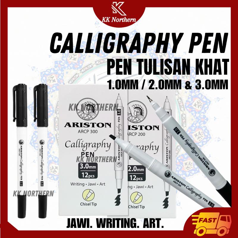 Ariston Calligraphy Pen Black Twin Head Jawi Lettering Pen Tulisan ...