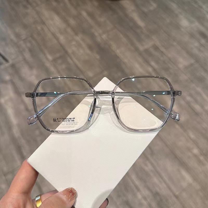 Beneclear 54mm big rim Polygon shape optical glasses--TR+ titanium ...