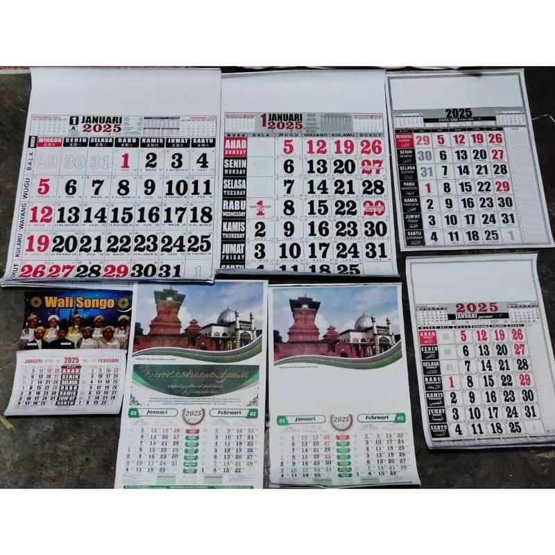 Kalender Dinding 2025 Ukuran Mini Kecil Tanggung Besar Semi Jumbo ...