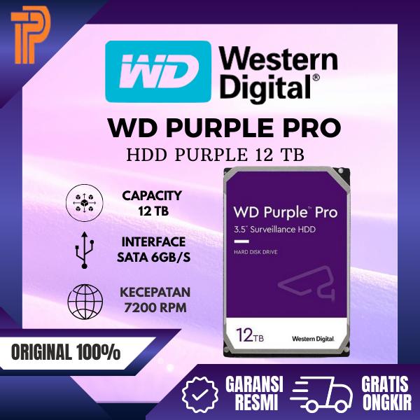 Promo WD Purple 12TB PRO 3,5" HDD CCTV Surveillance 7200 RPM SATA 6.0Gb ...