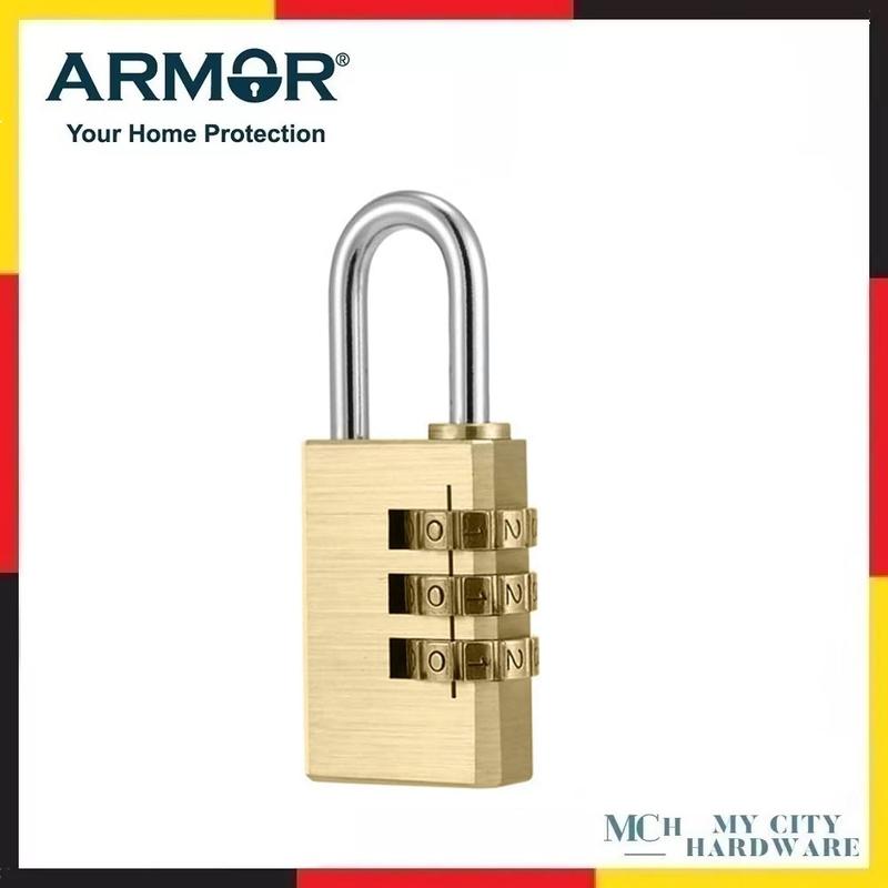 ARMOR APL-L118 3 Digit Combination Padlock Brass Locks for Travel ...