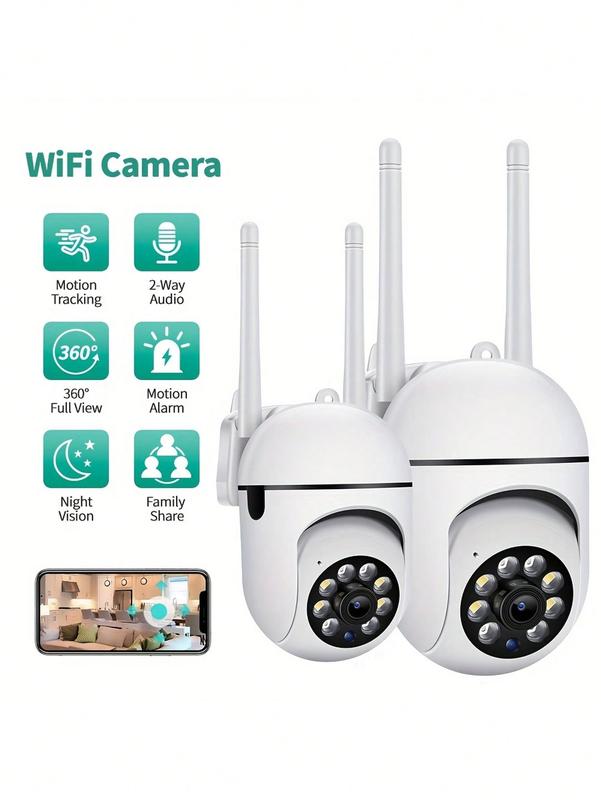 2pcs 1080p HD Smart Home Safety Camera - All-Weather Color Night ...