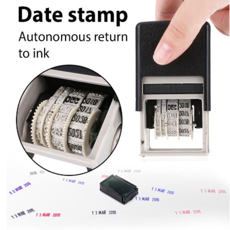 School Office Supplies Square Scrapbook Multicolor Ink Date Stamp ...