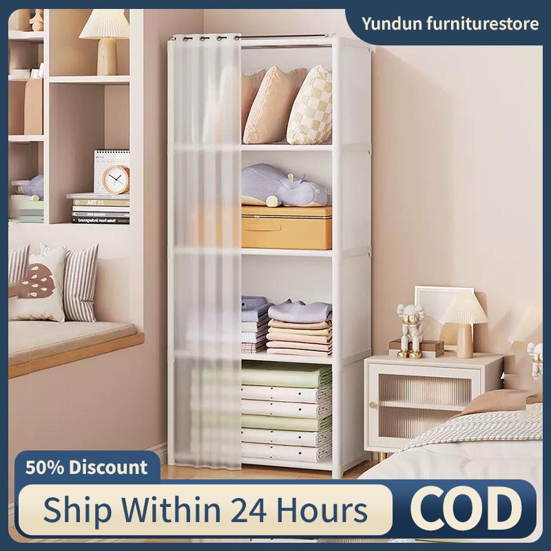 COD Cloth Cabinet Wardrobe Multipur Simple Storage Cabinet Sliding ...