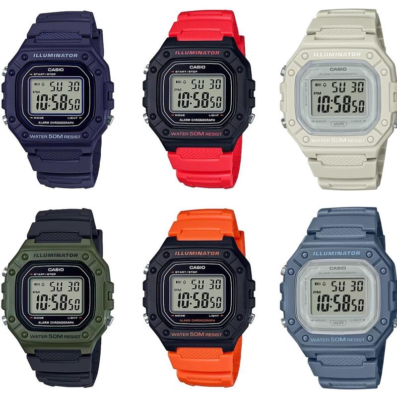 100% ORIGINAL CASIO DIGITAL COLOURFUL W-218H SERIES 10 COLOURS - TikTok ...