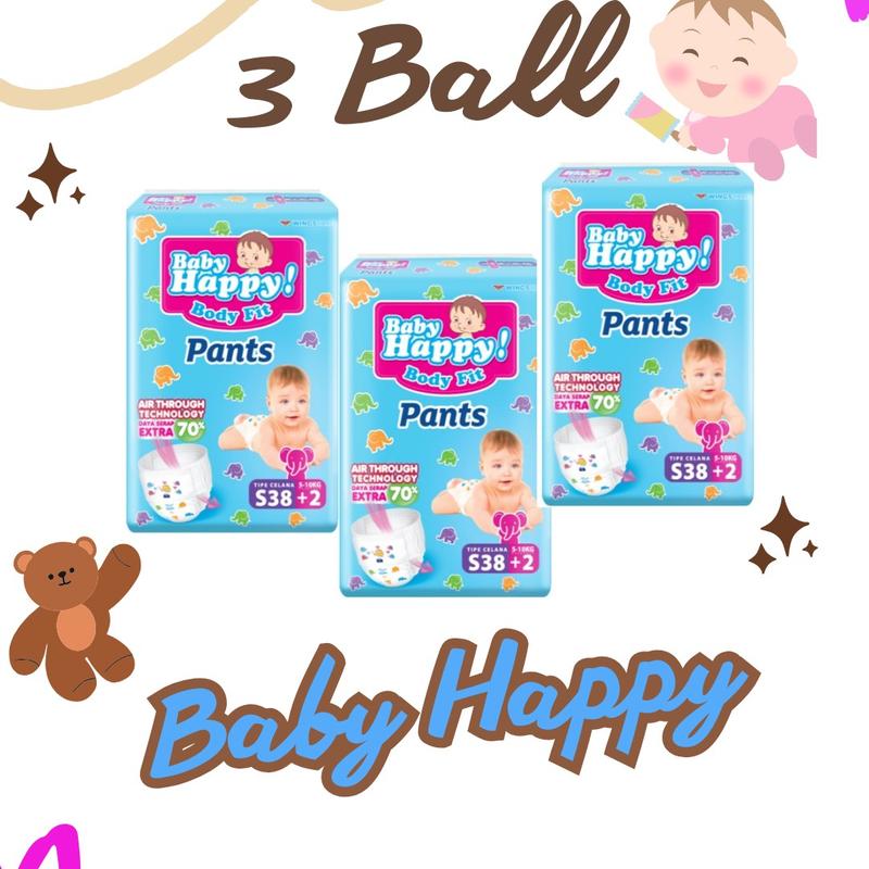 [2.2 paket 3Ball] Baby Happy 3 ball Jabar Bayi Popok balita pampers ...
