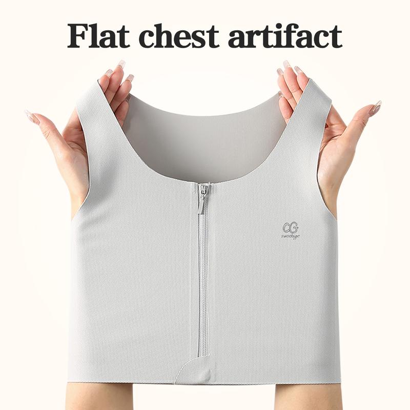 Zipper Seamless Breathable Chest Binder Breast Binder Easy Wear Sports ...
