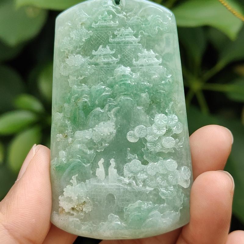 Crafted with Sceneries Pendant on Light Green Natural Type A - TikTok ...