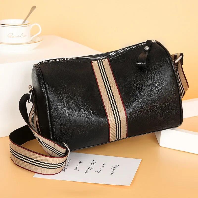New Women's Bag Boston Cylinder Pillow Bag Ladies Atmosphere Shoulder ...