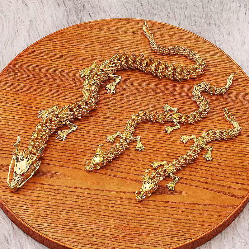 Alloy five claw golden dragon ornaments can be moved to make - TikTok ...