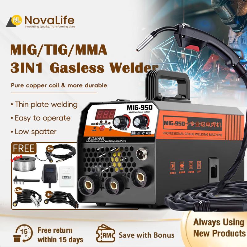 MIG-950 Welding Machine Set Gasless Mesin Welding MIG/MMA/TI - TikTok ...