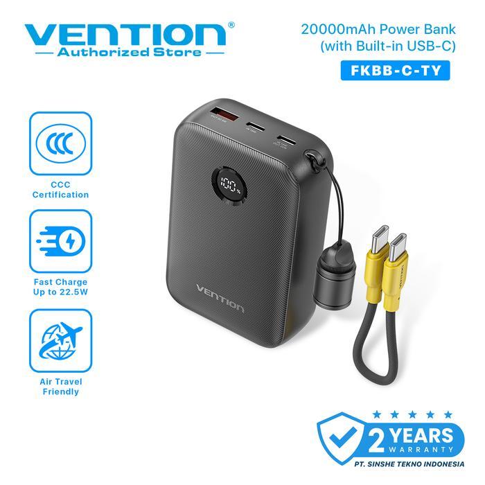 Jual Vention CCC Powerbank Pro Series 20000mAh 22.5W Fast Charging USB ...