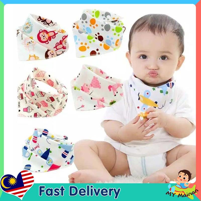 Baby Bibs Toddler Cotton Triangle Bib With Button Baby Butto - TikTok ...