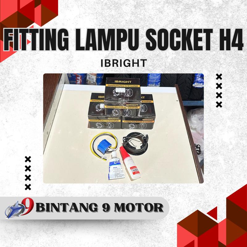 FITTING LAMPU SOCKET H4 IBRIGHT-BINTANG SEMBILAN MOTOR - Shop | Tokopedia