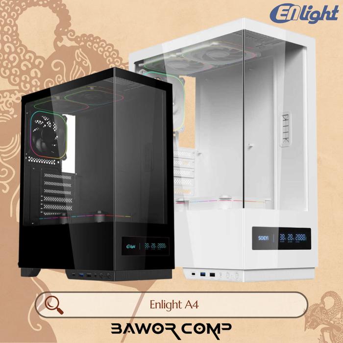 Jual Enlight A4 Black / White w/ LCD Display | Casing PC ATX | Case CPU ...