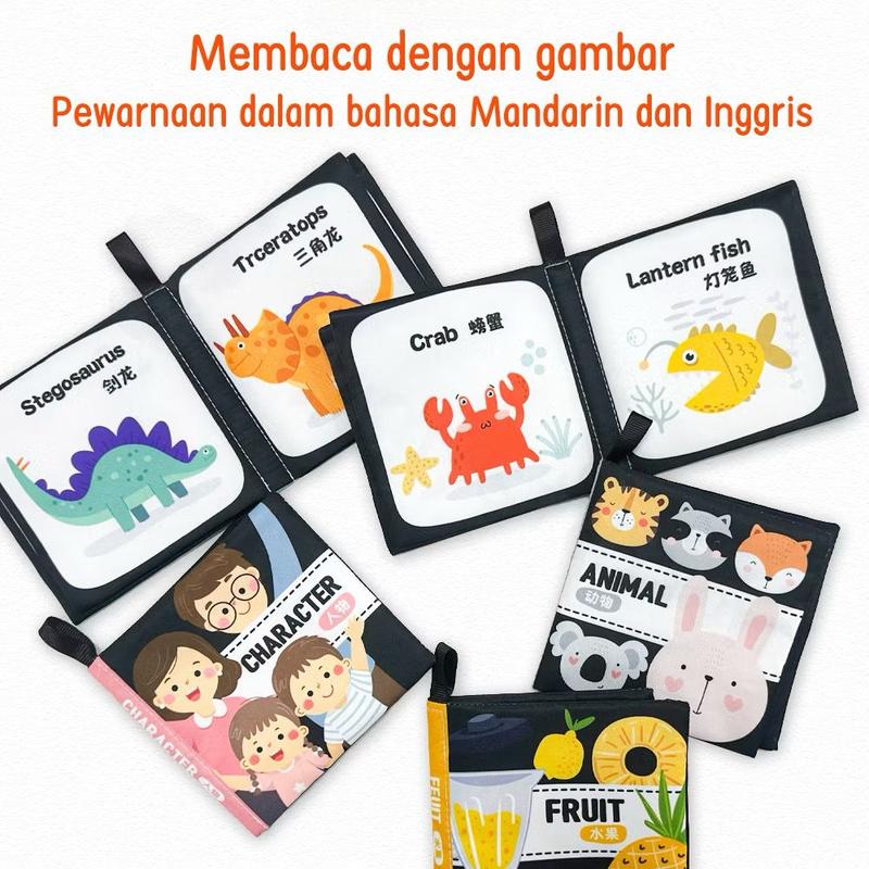 NEW |Buku Bayi Mainan Bayi Newborn Soft Book Sensory High Contrast ...