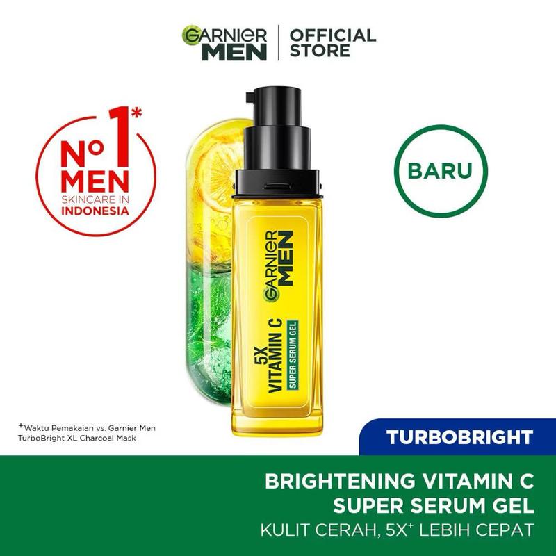 Garnier Men Turbo Bright Serum Gel 30ml Facial Cleanser - Shop | Tokopedia